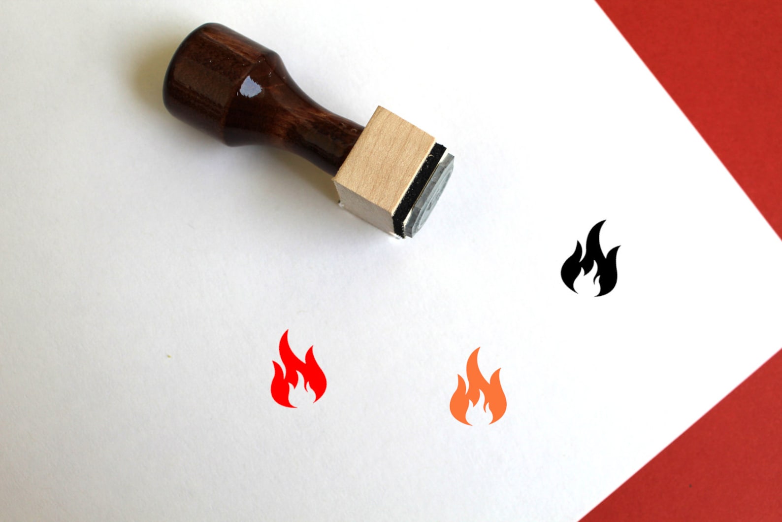 Fire Wooden Rubber Stamp | Etsy