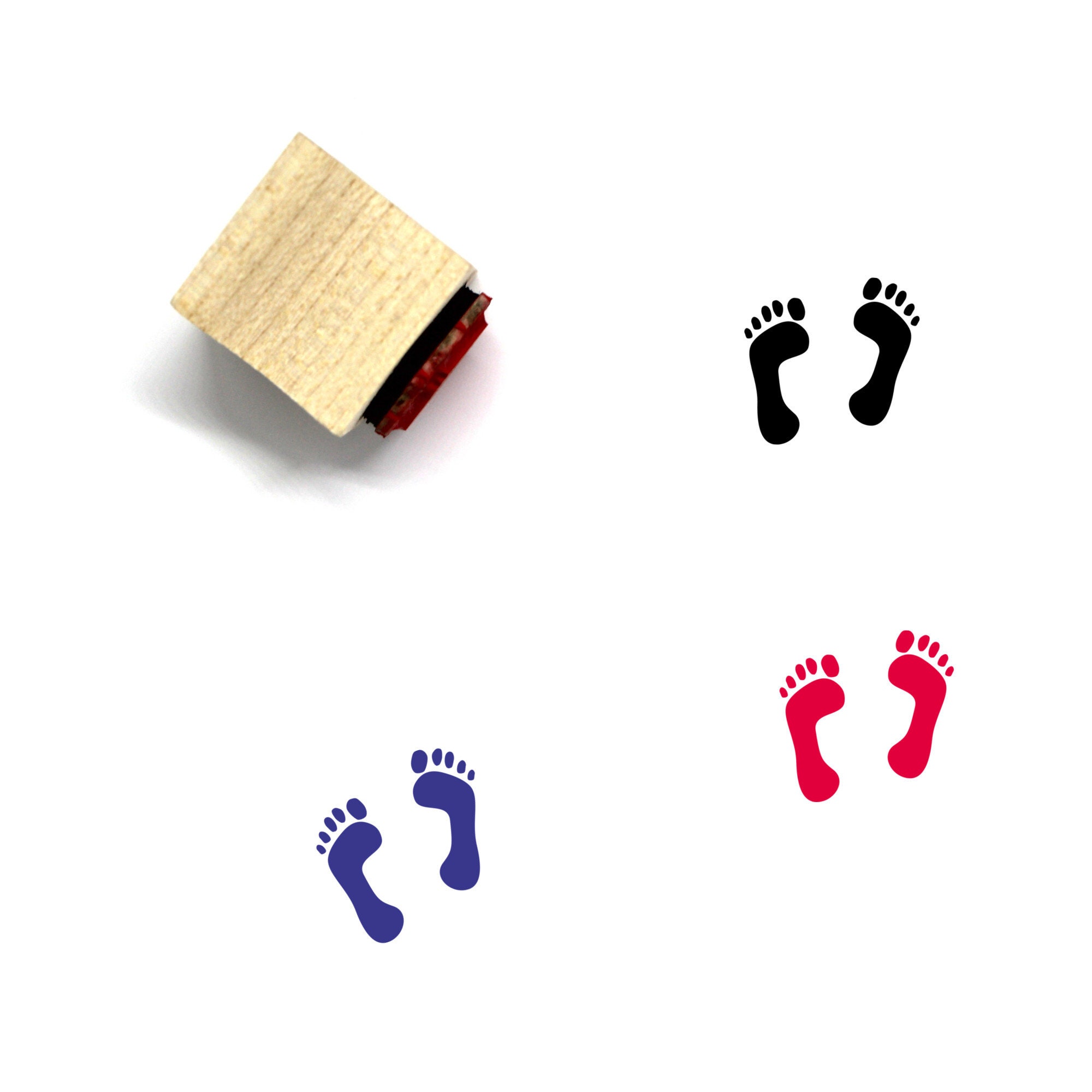 Human Footprint Wooden Rubber Stamp No. 1 - Etsy