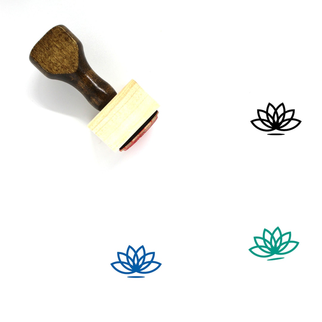 Lotus Flower Wooden Rubber Stamp - Etsy