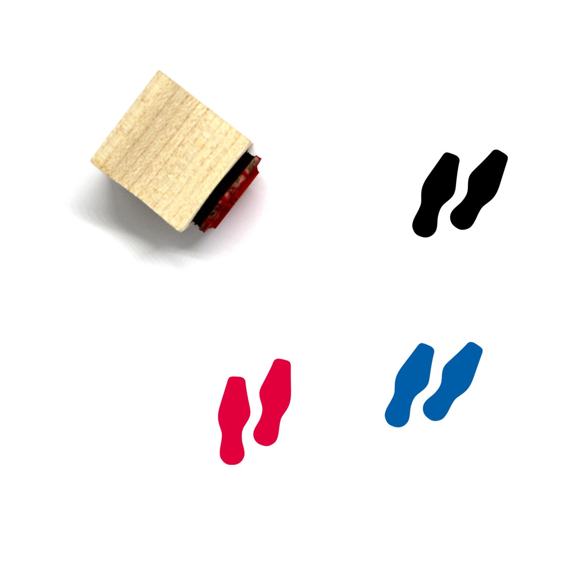 Shoe Prints Wooden Rubber Stamp - Etsy