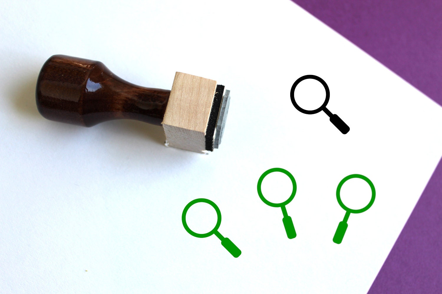Magnifying Glass Wooden Rubber Stamp | Etsy