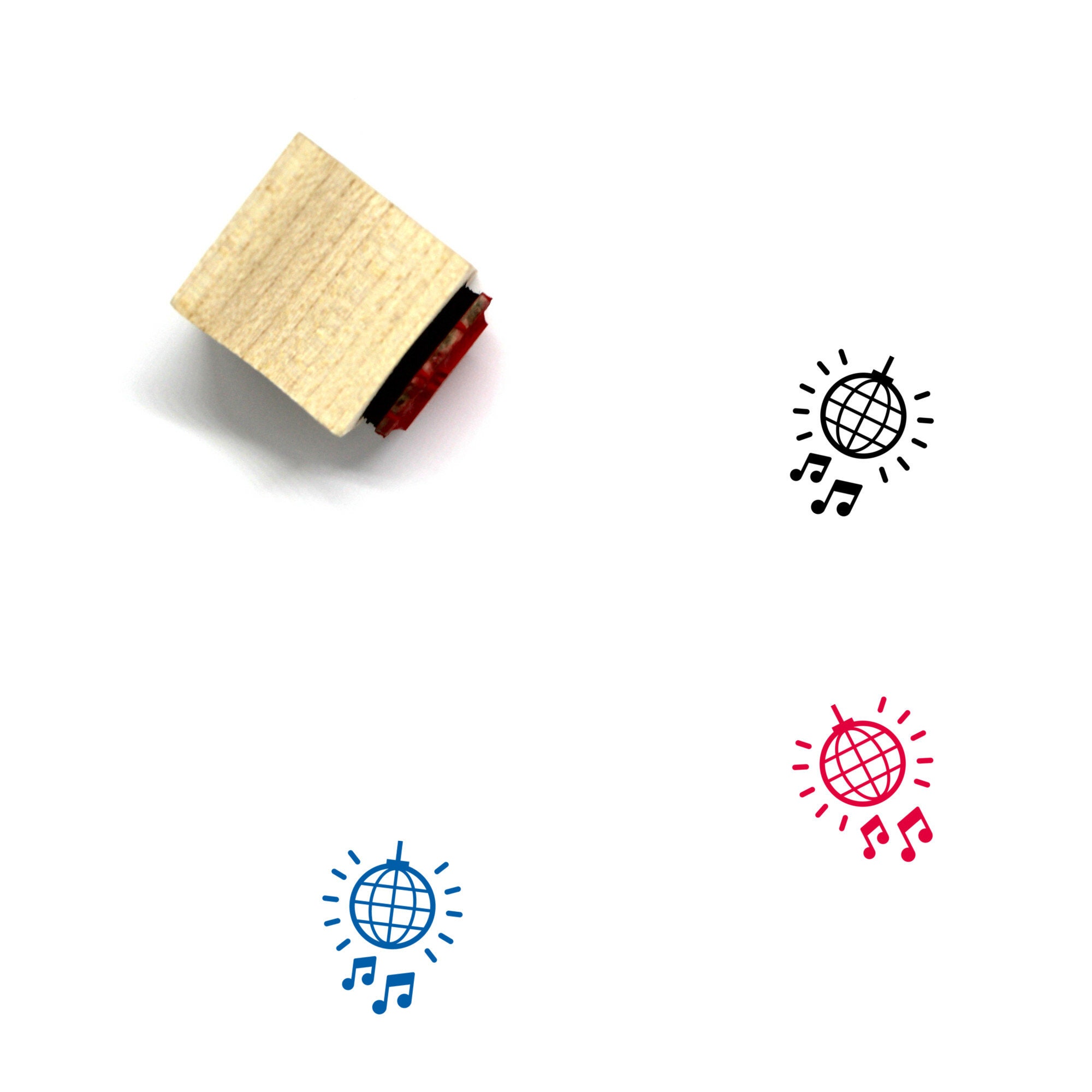 Disco Ball Wooden Rubber Stamp - Etsy