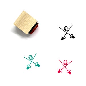 Fencing Wooden Rubber Stamp - Etsy