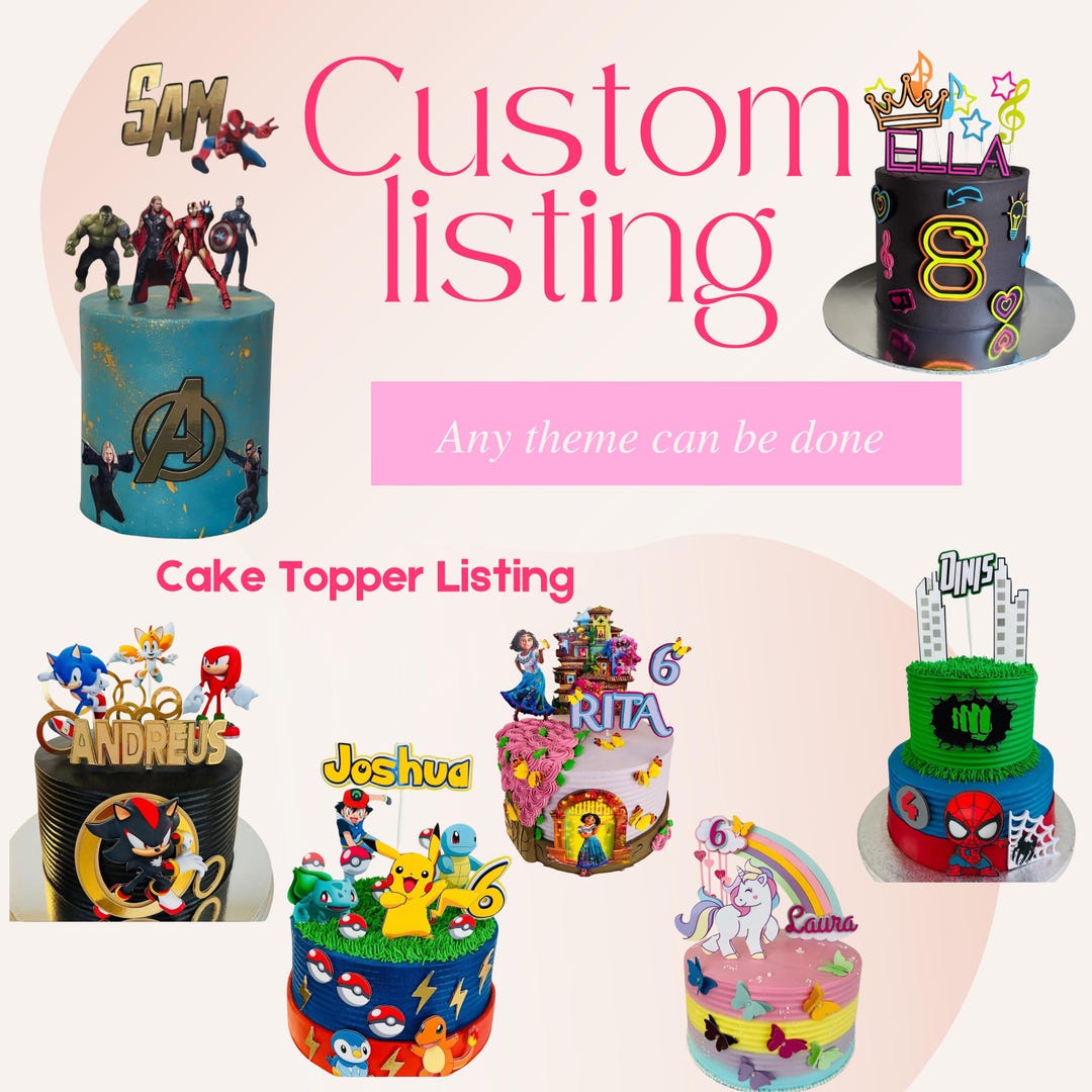 Custom Cake Topper | Custom Party Cake Topper | Custom Party Supplies ...
