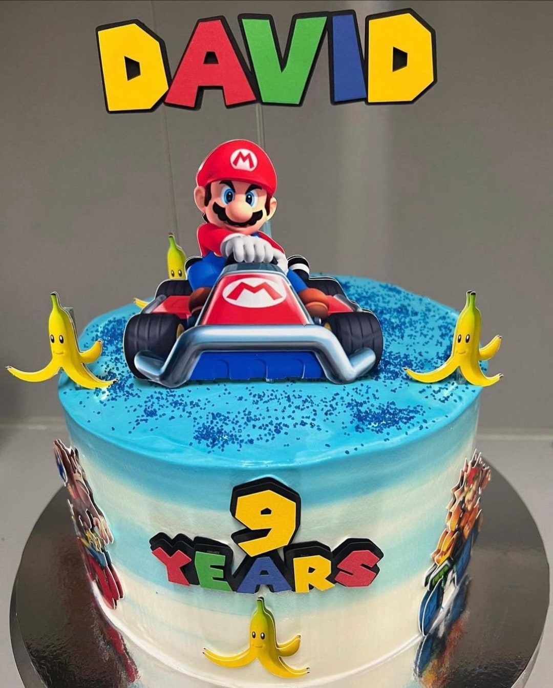 Personalized Super Mario Cake Topper: Mario Kart Party Decor - Etsy