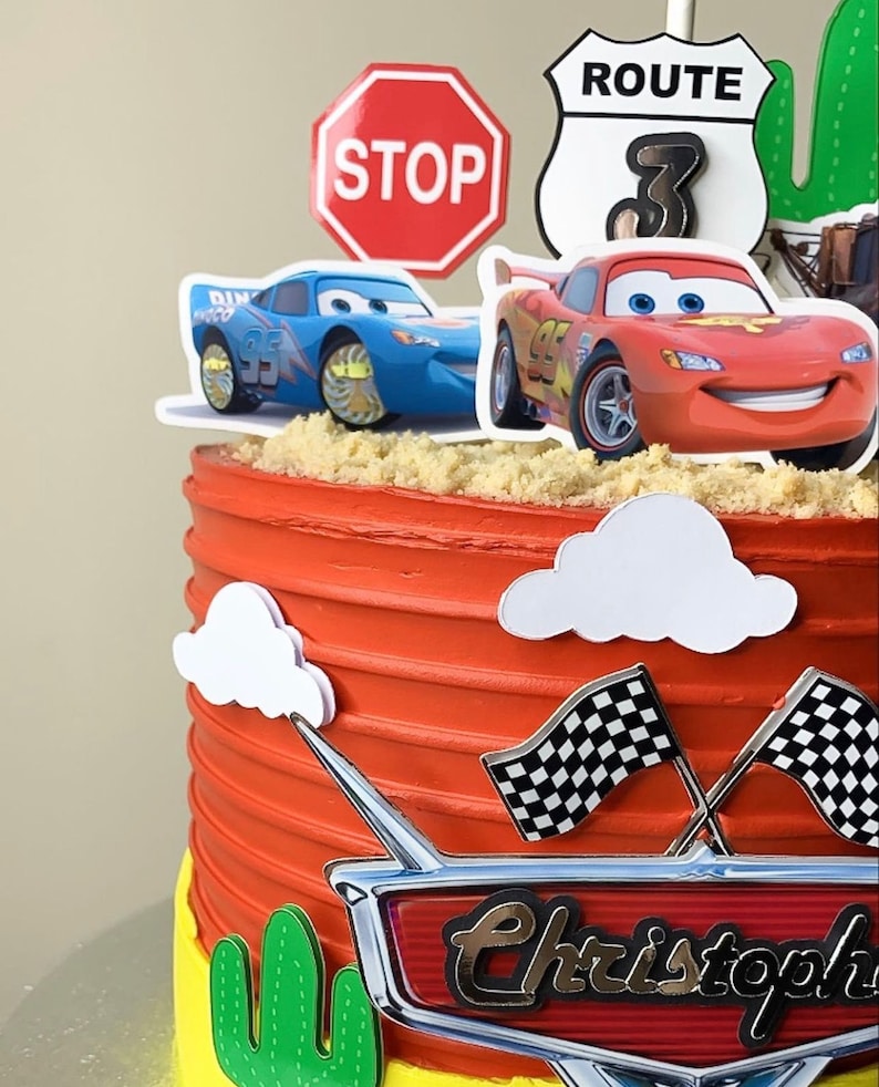 Personalized Cars Theme Cake Topper: Boys Birthday Party Decor - Etsy