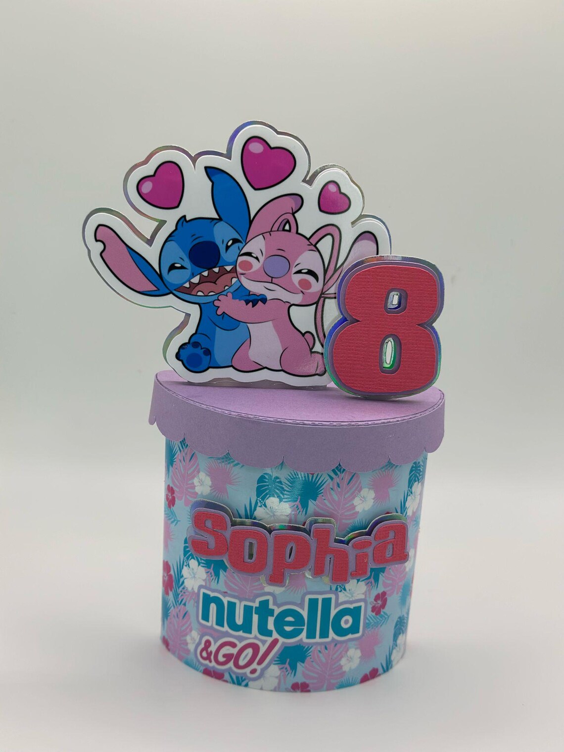 Personalized Stitch and Angel Nutella Go: Handmade Party Favor - Etsy