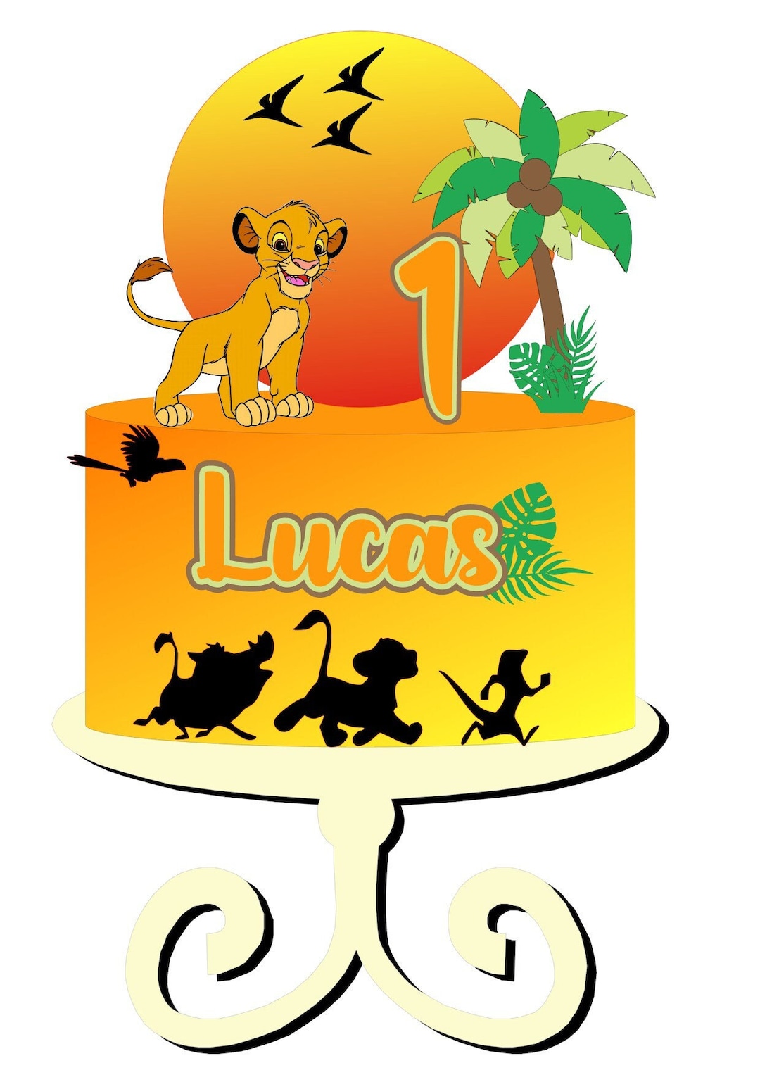 Lion King Birthday Cake Topper: Personalized Party Decoration (digital ...