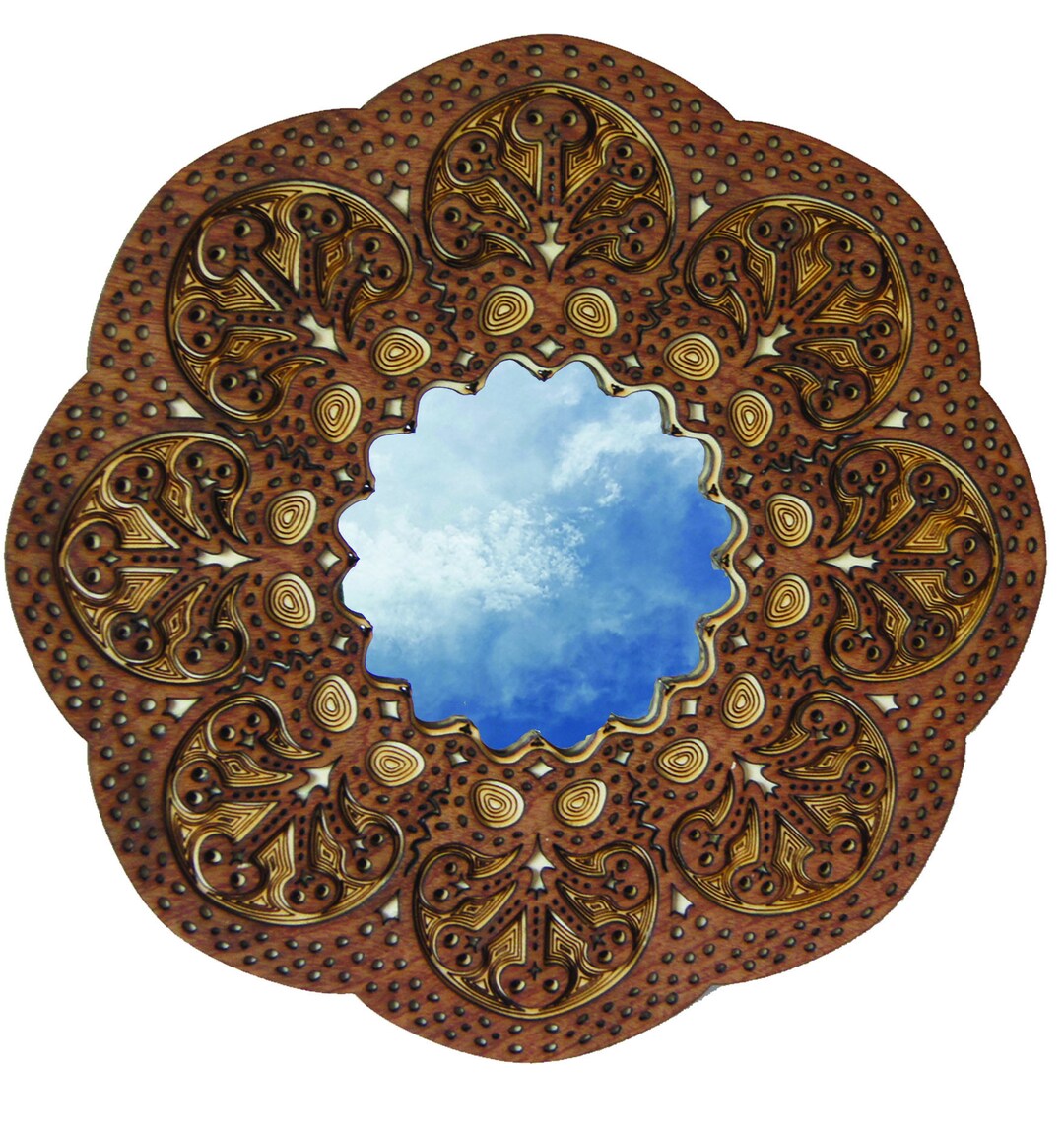 Haeckel Art Mirror, Wooden Mirror, Handcrafted Mirror, Art Deco Mirror ...