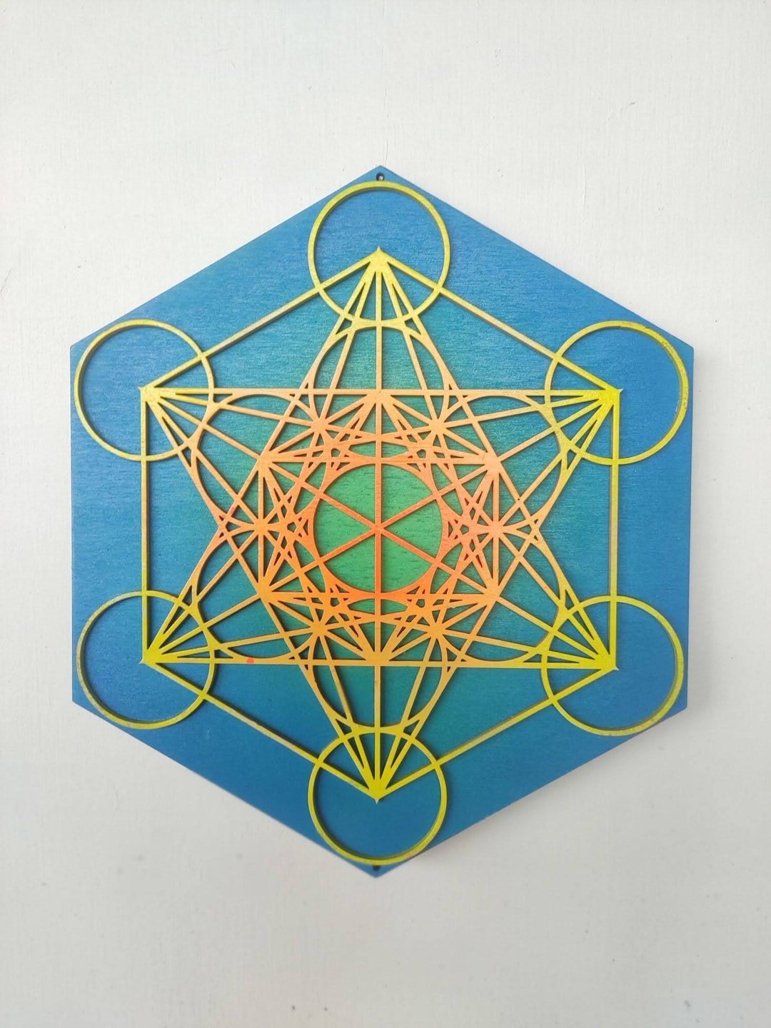 Metatron's Cube in Wood, Metatron Cube in Painted Wood, Neon Wall ...