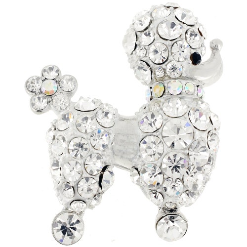 Rhinestone Crystal Poodle-dog-puppy Pin Brooch - Etsy