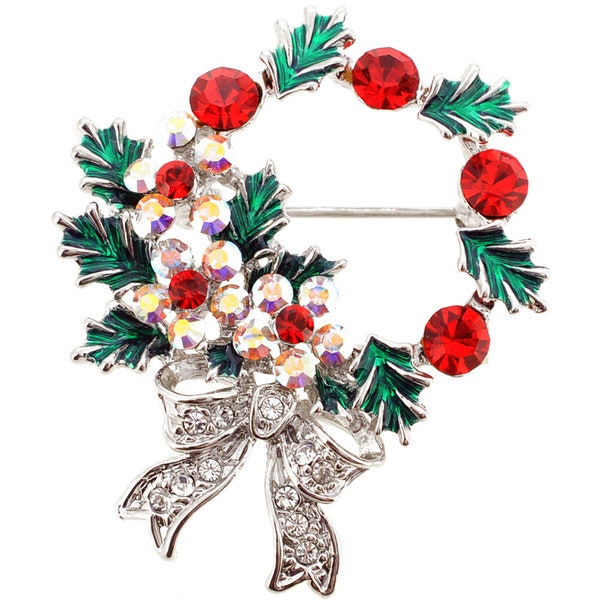 Christmas Wreath Pin - Etsy