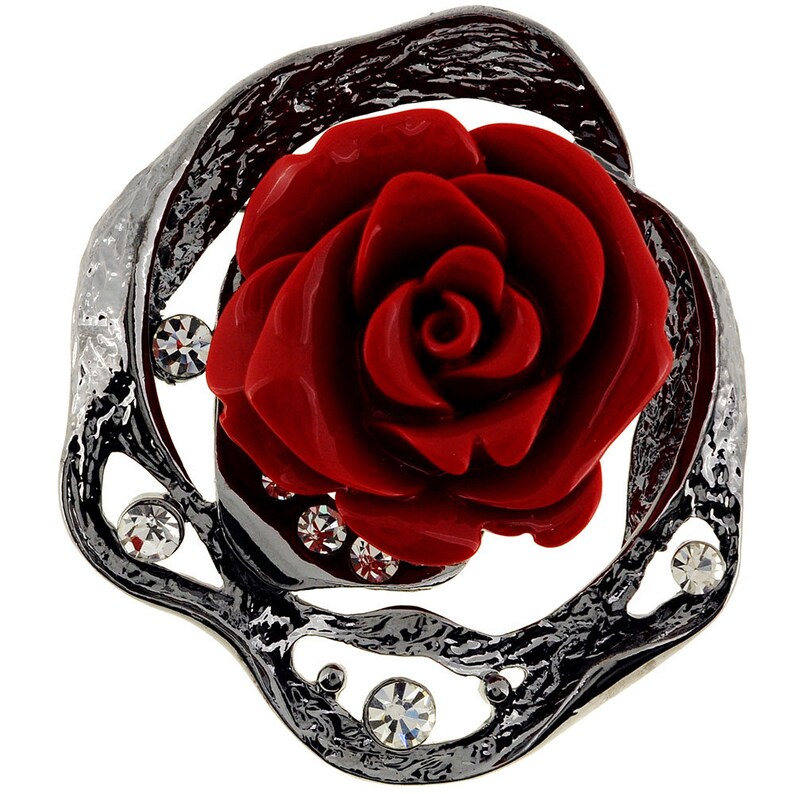 Vintage Red Rose Pin Brooch 1001961 Etsy