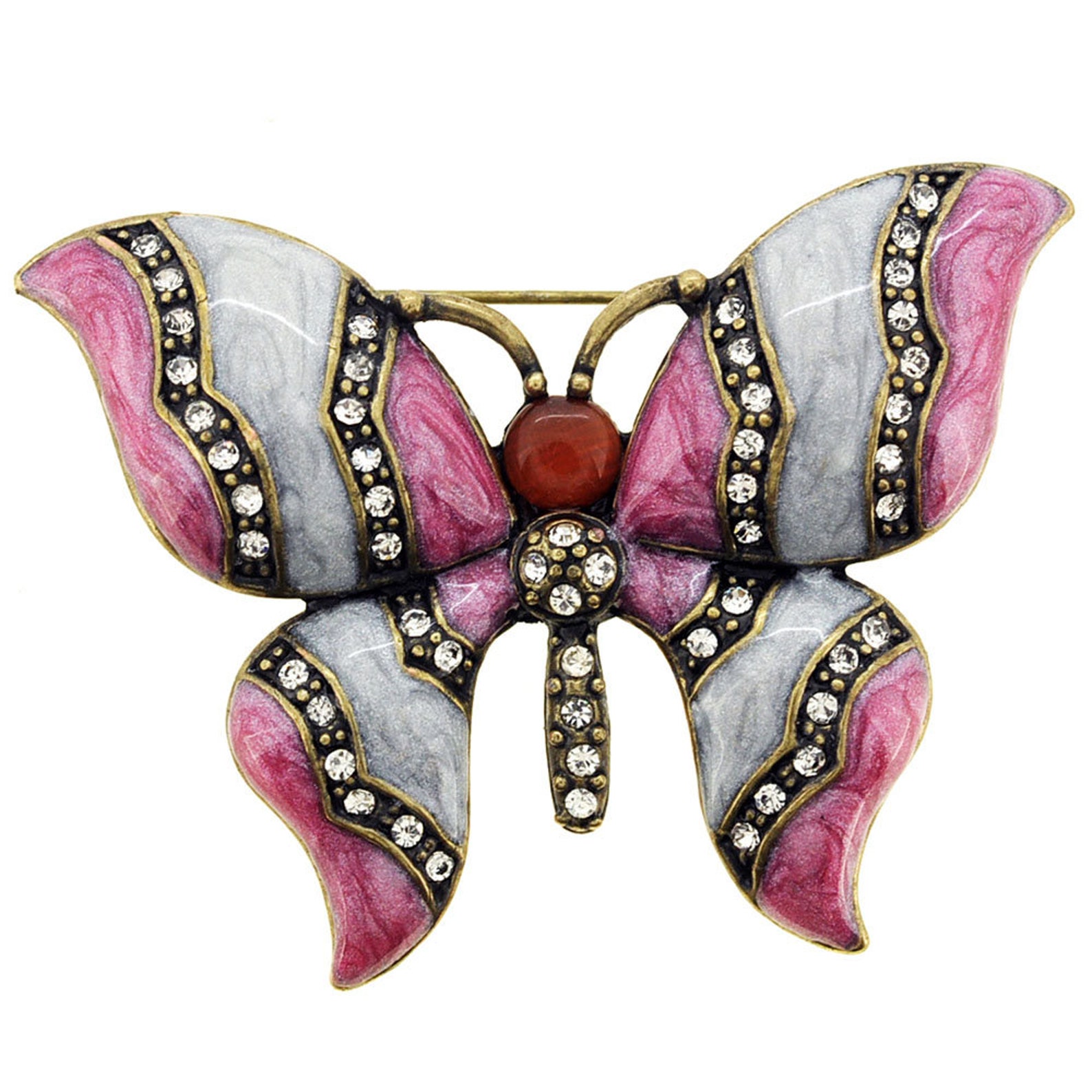 Pink Butterfly Pin Brooch - Etsy