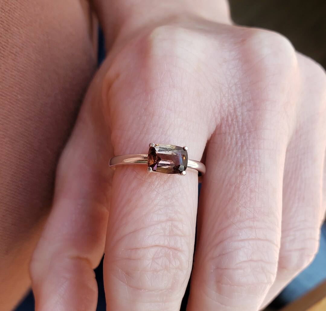 RARE Natural Axinite 1.25ct East West Cushion Cut Size 7 Ring - Etsy