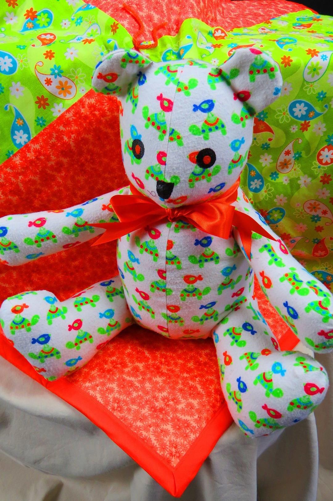 Flannel Teddy Bear - Etsy