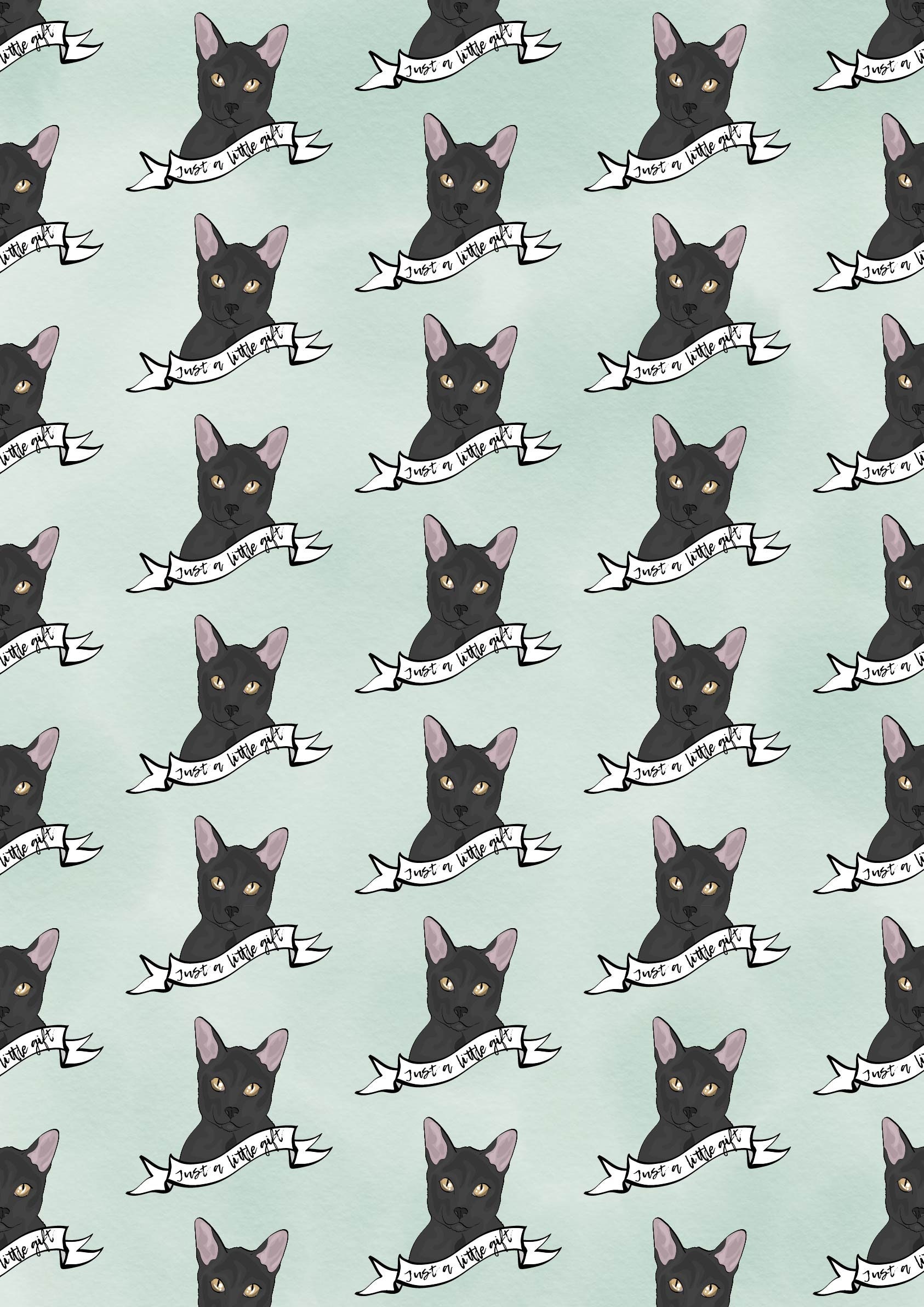 Black Cat - Wrapping Paper - Options Available - Etsy
