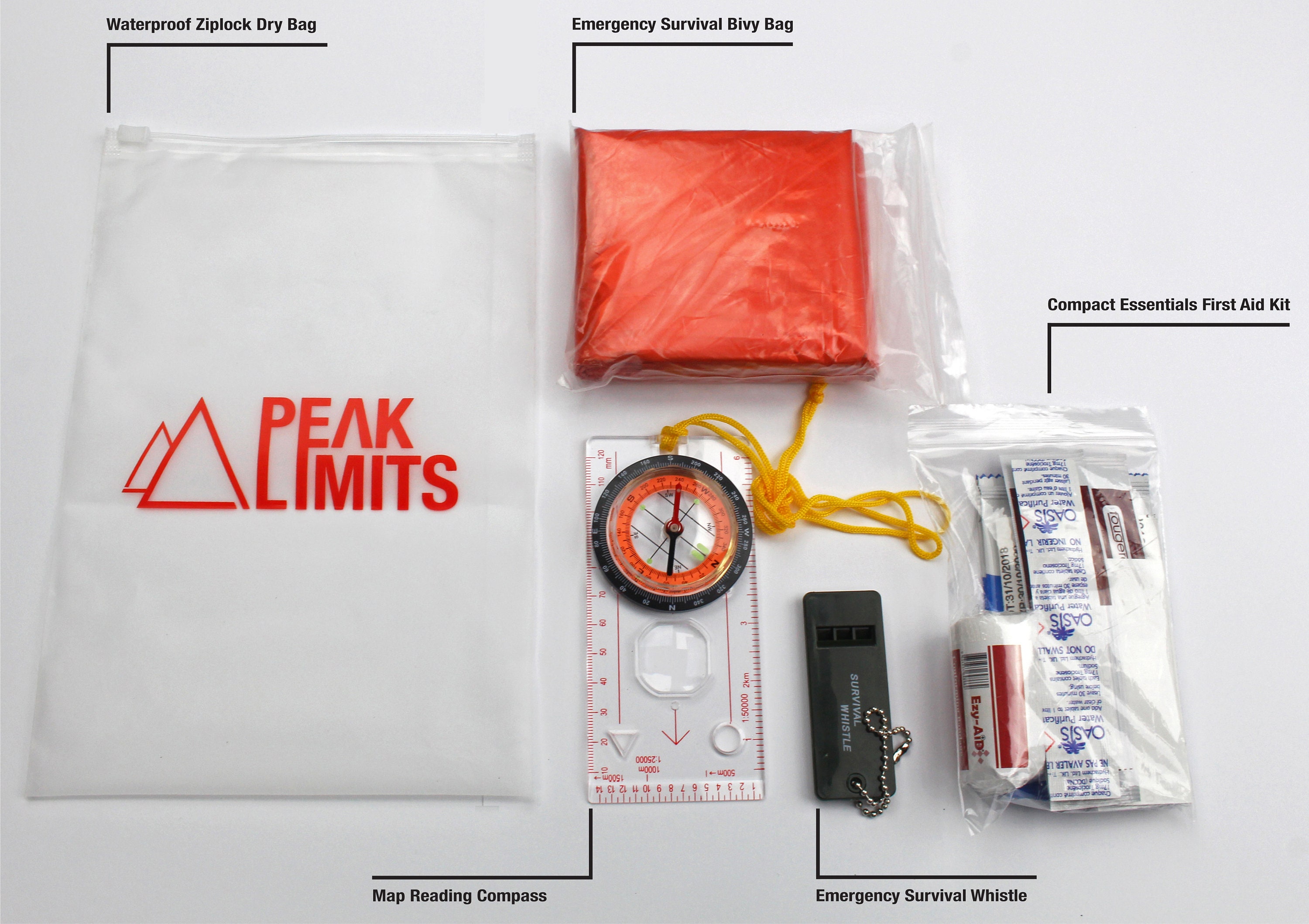 Peak Limits Trail Running / Hiking Essentials Pack - Navigation Compass ...