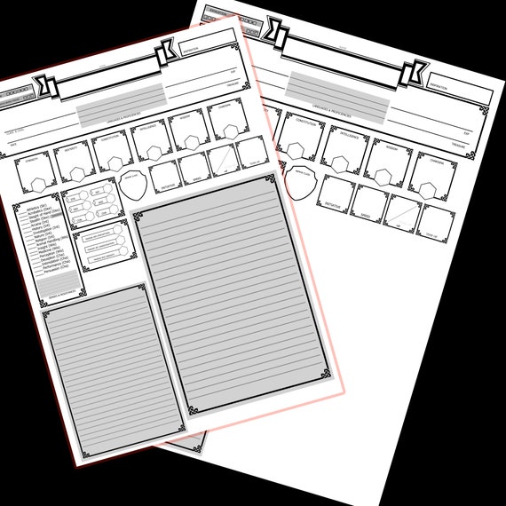 DIGITAL Simple Character Sheet | Etsy