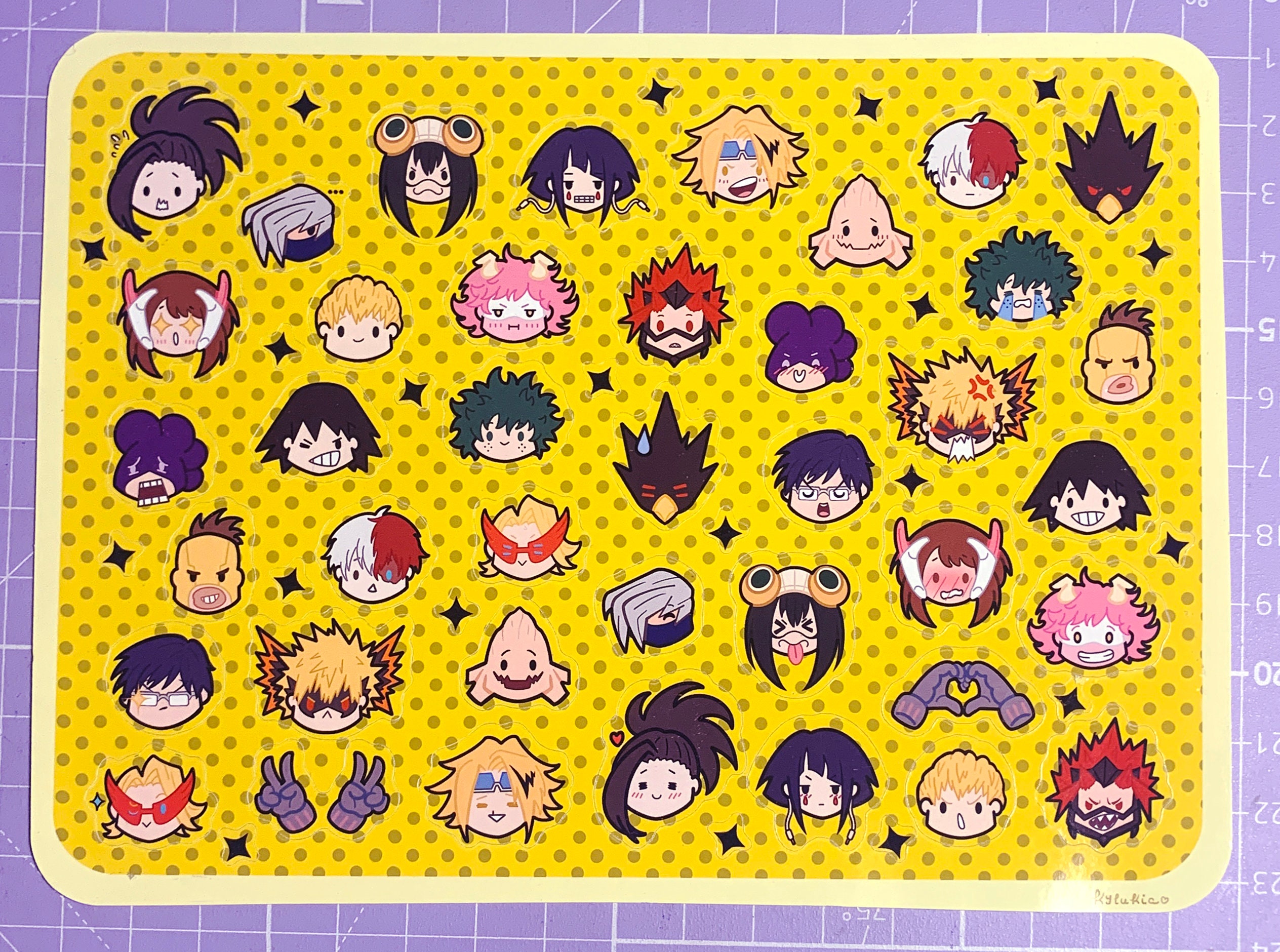 Anime Emojis Sticker Sheet | Etsy