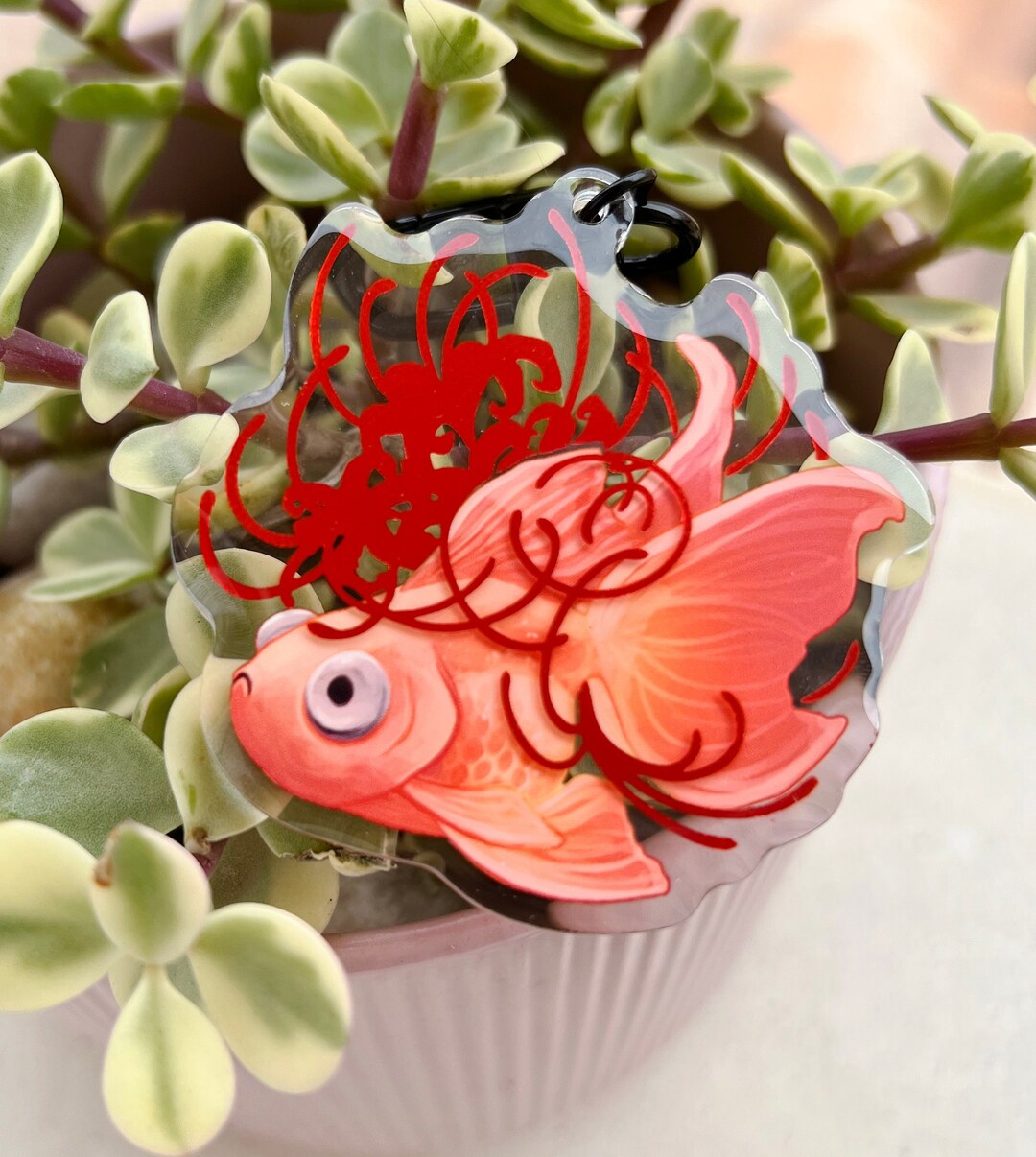 Lycoris Goldfish - Foil Keychain - Etsy