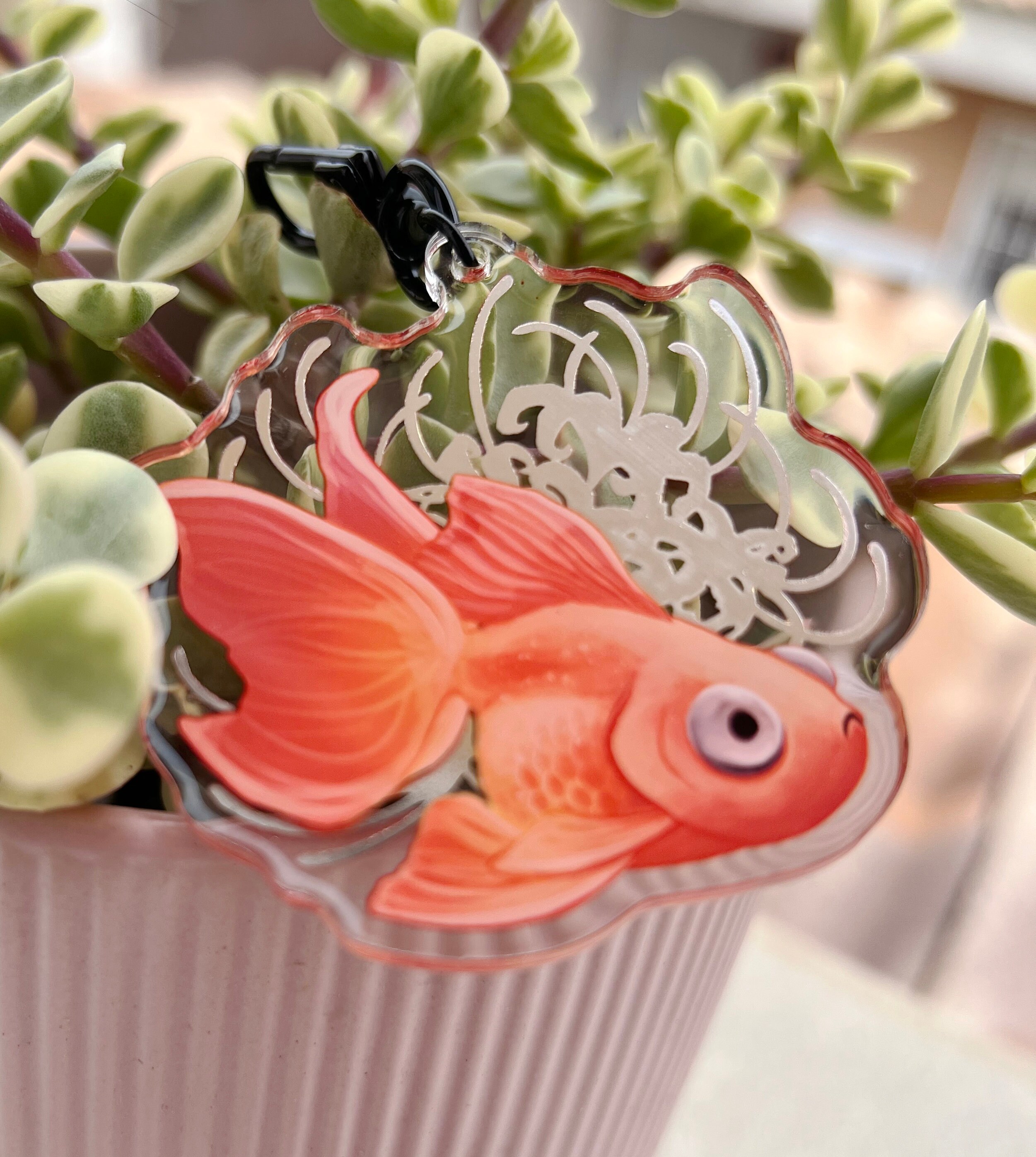 Lycoris Goldfish Foil Keychain - Etsy