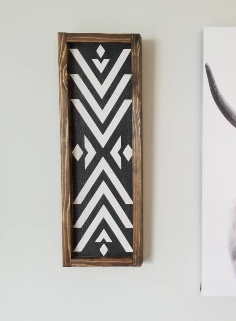 Long Bohemian Navy and White Aztec Sign / Boho / Bohemian Sign | Etsy