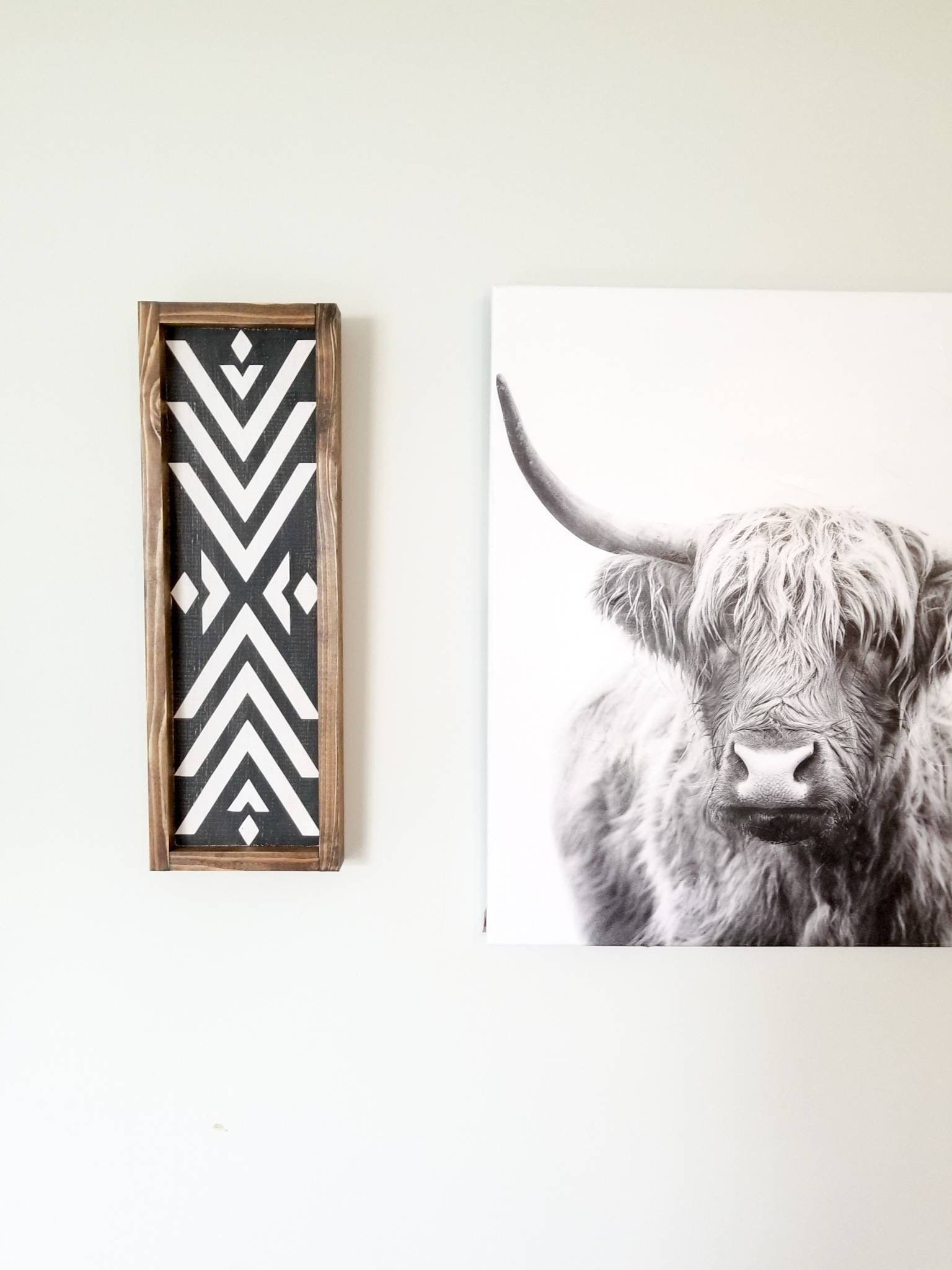 Long Bohemian Black and White Aztec Sign / Boho / Bohemian - Etsy