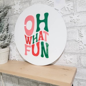 Oh What Fun 3d Acrylic and Wood Sign/ Christmas Sign/ Kids - Etsy