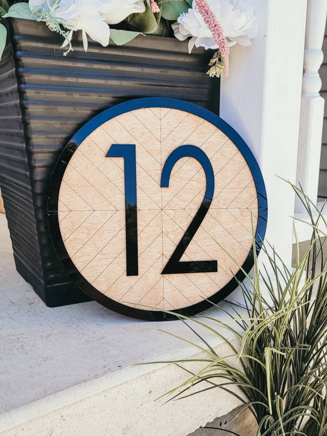 Wood and Acrylic Address Sign/ House Number Wood Sign / House Address ...