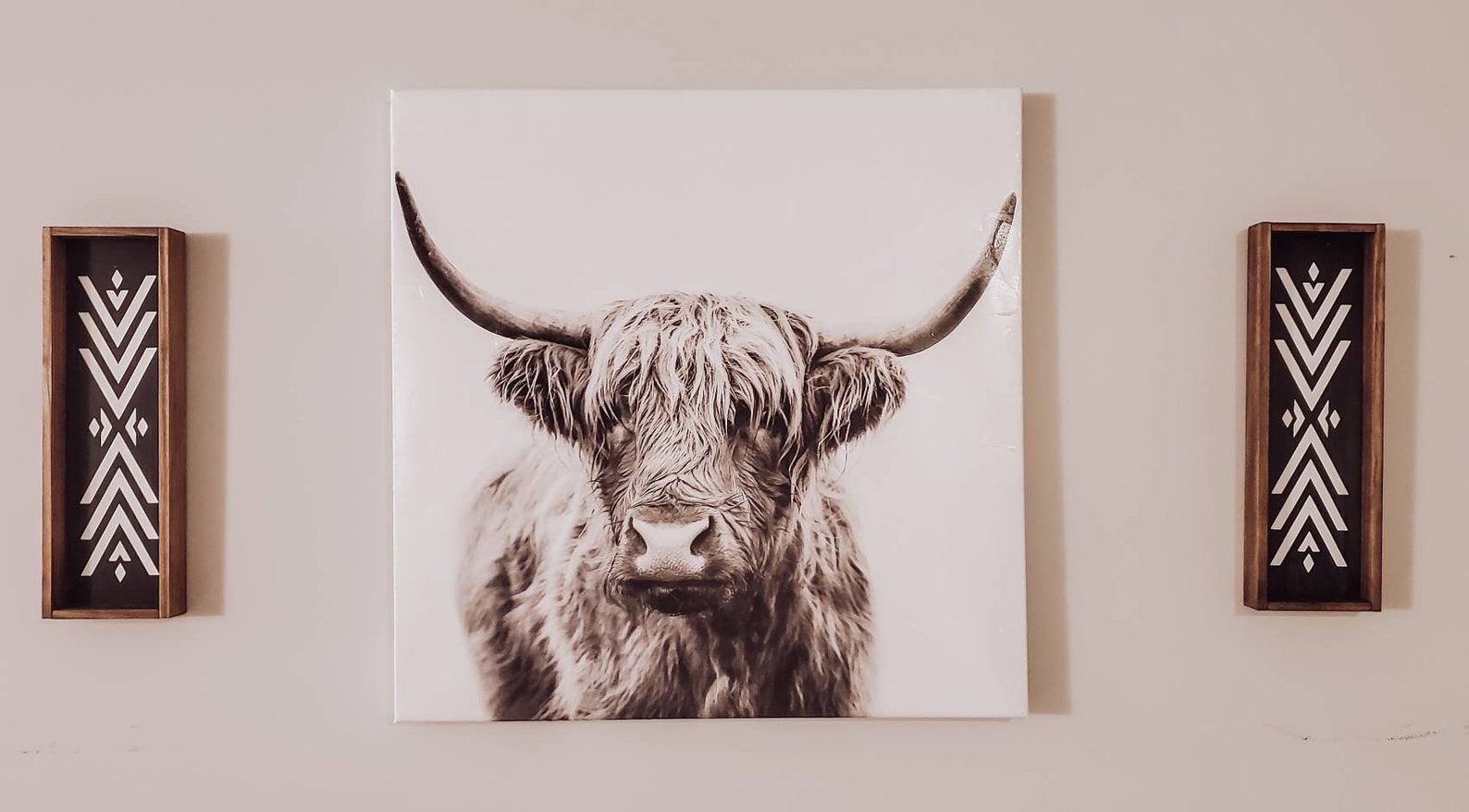 Long Bohemian Black and White Aztec Sign / Boho / Bohemian - Etsy