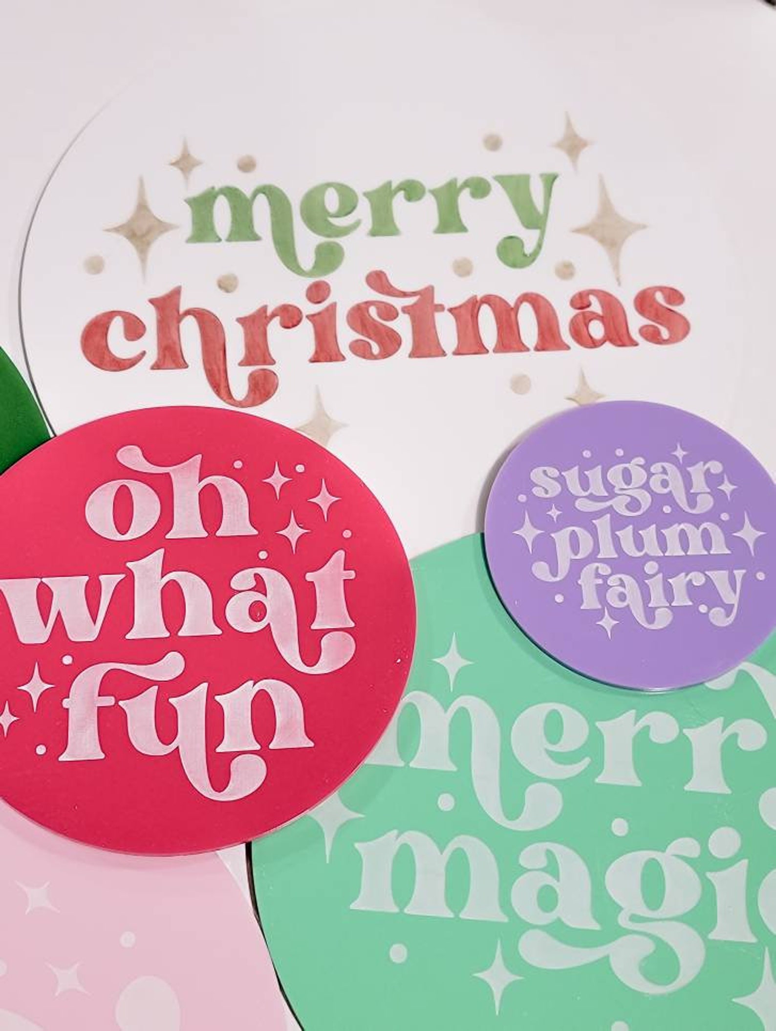 Engraved Modern Acrylic Holiday Sign/ Multi Color/ Kids - Etsy