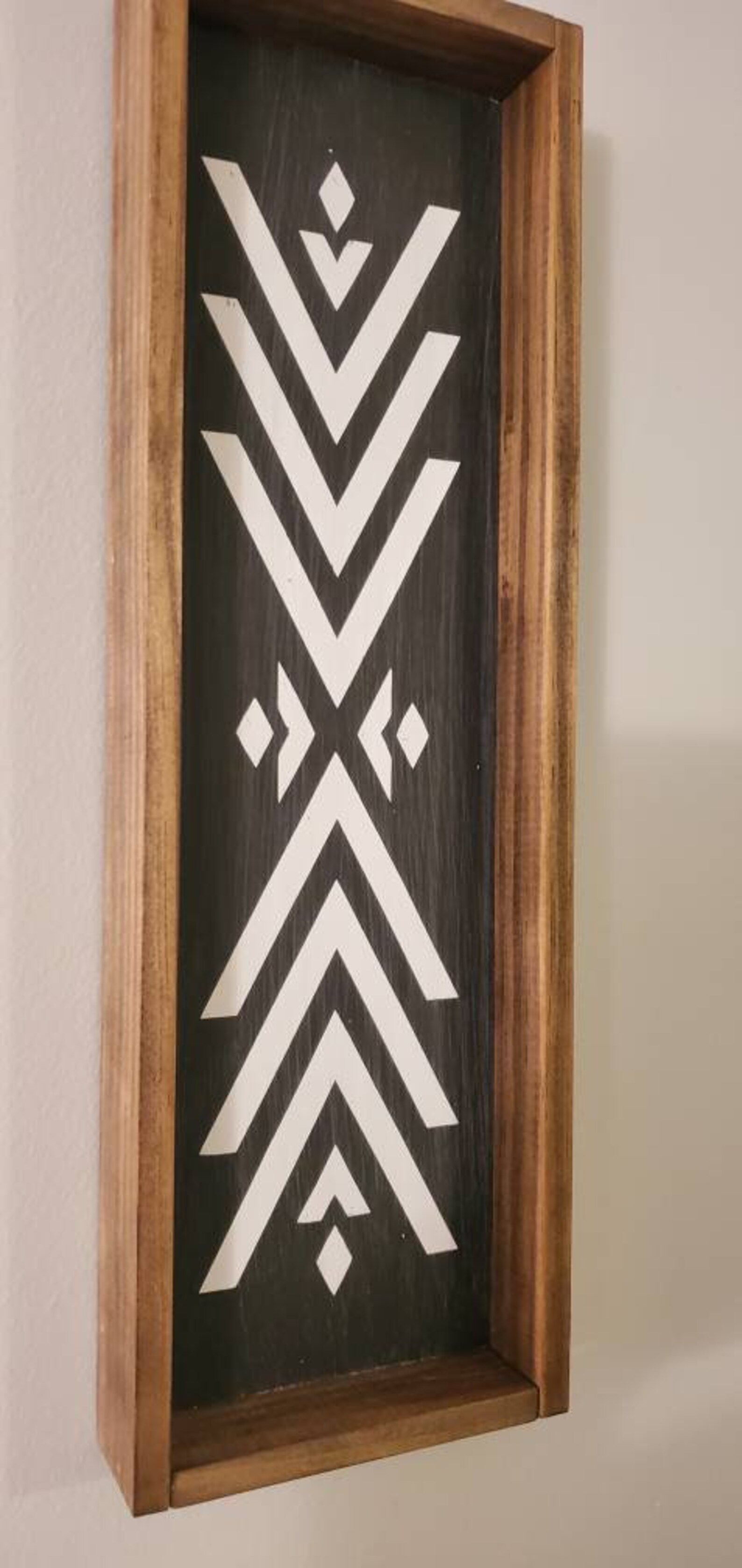 Long Bohemian Navy and White Aztec Sign / Boho / Bohemian Sign | Etsy