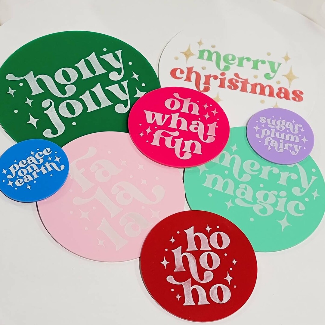 Engraved Modern Acrylic Holiday Sign/ Multi Color/ Kids - Etsy