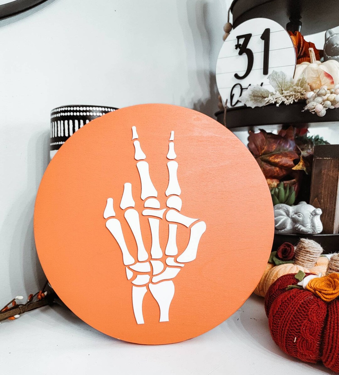 skeleton-peace-sign-acrylic-wood-sign-fall-decor-halloween-etsy