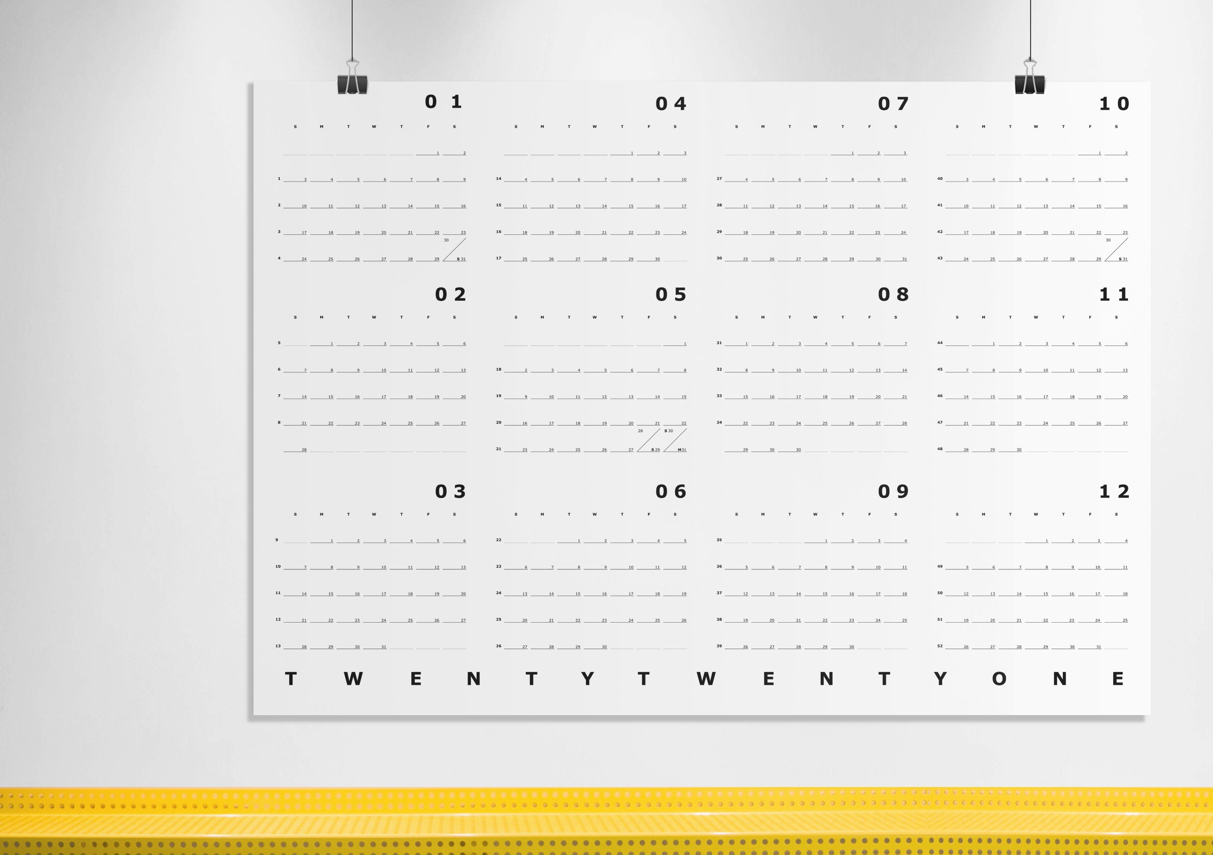 Minimalist Design 2021 Wall Planner Calendar - Etsy