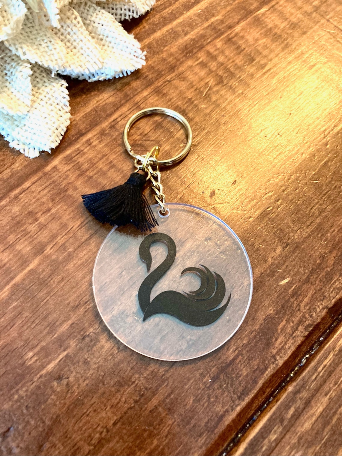 Cute Clear Acrylic Black Swan Keychain. Keeper of the Lost - Etsy