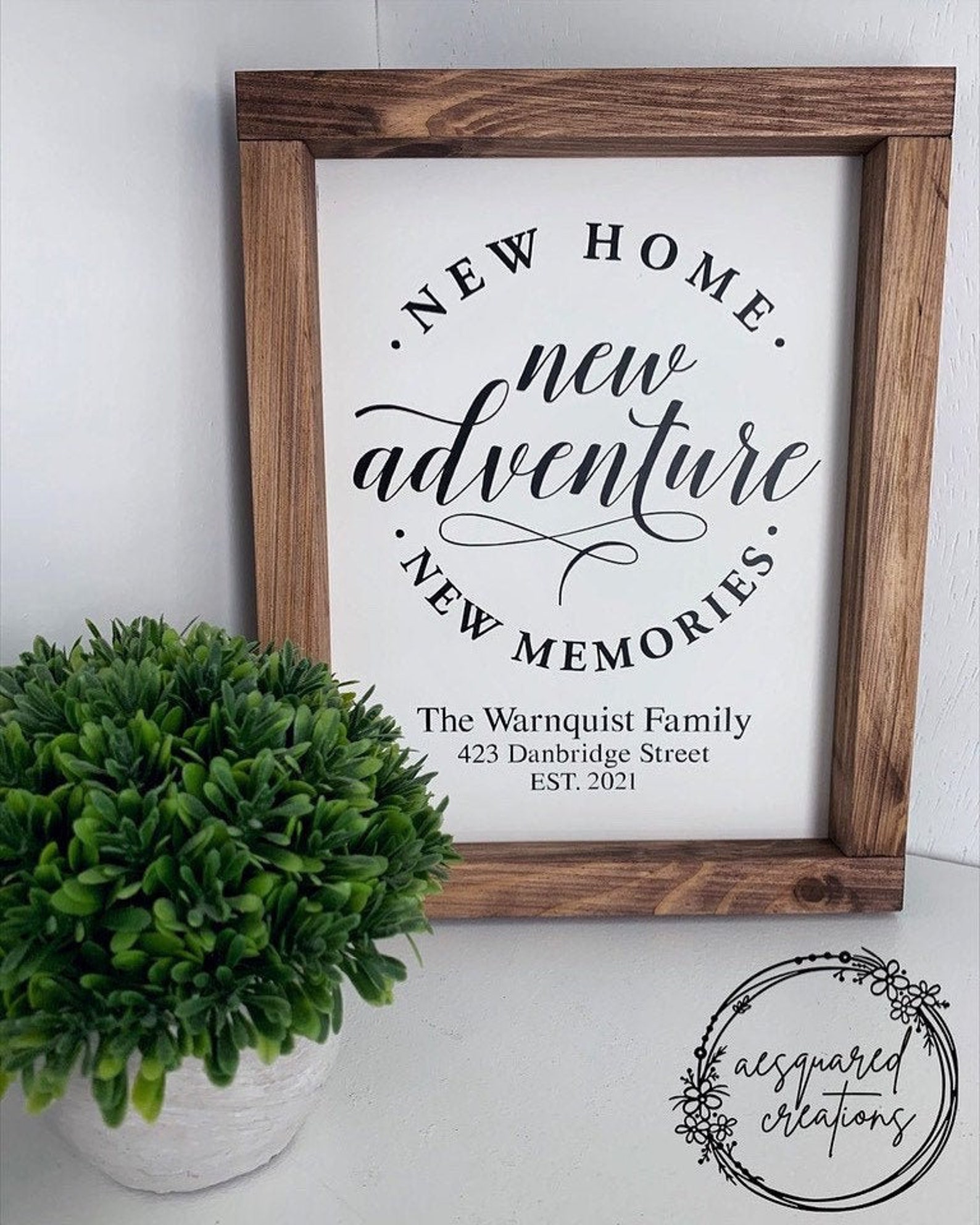 New Home New Adventure New Memories Farmhouse Wood Sign - Etsy