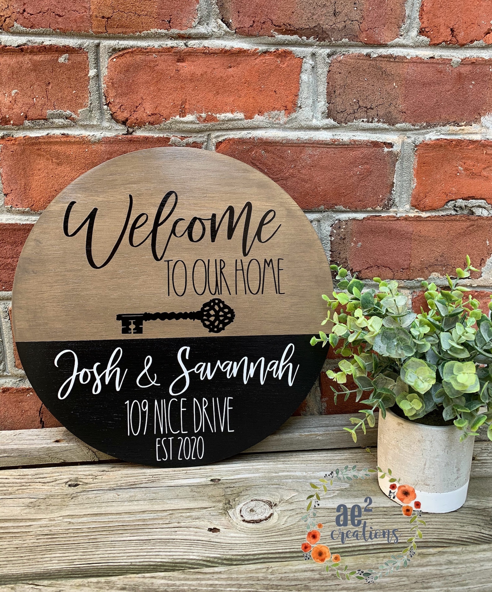Welcome to Our Home Couples Round Wood Sign Gift | Our First Home ...