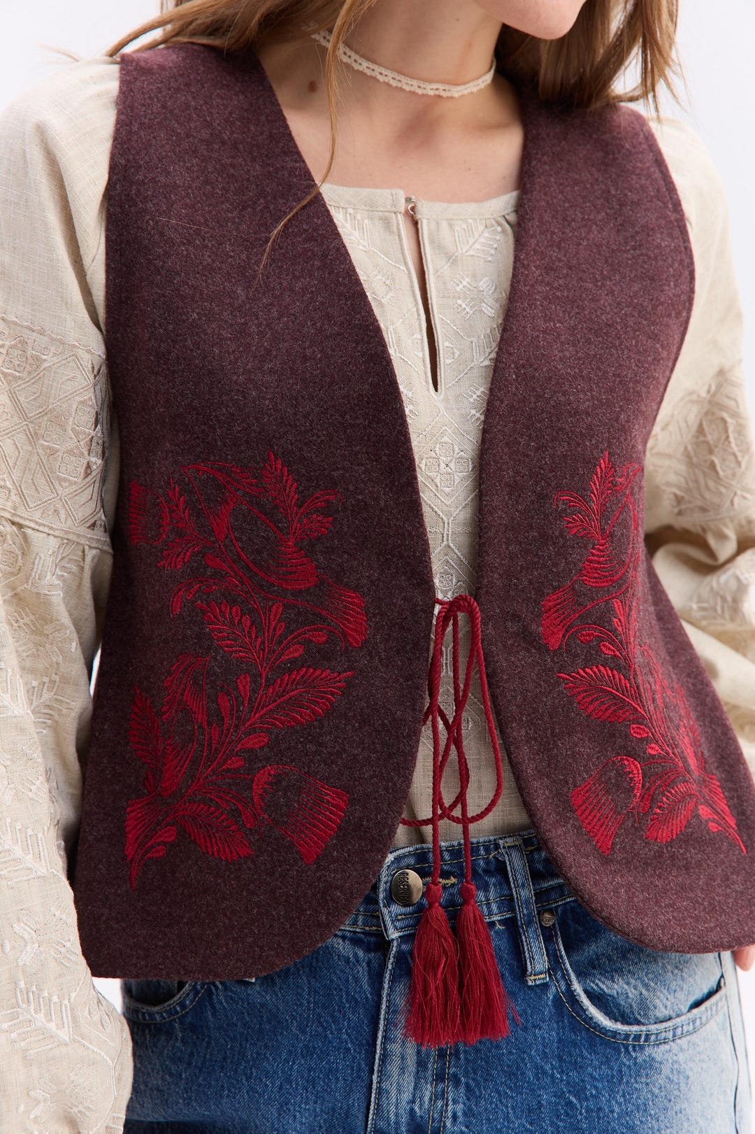 Ukrainian Embroidered Folk Vest – Traditional Waistcoat Made in Ukraine ...