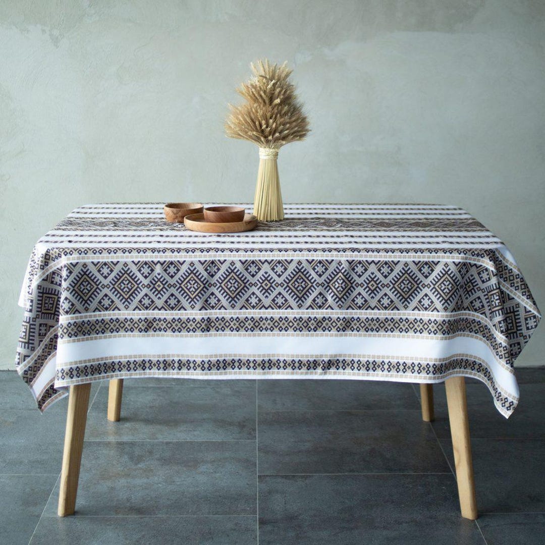 Embroidered Ukrainian Tablecloth – Traditional Rectangular Folk Table ...