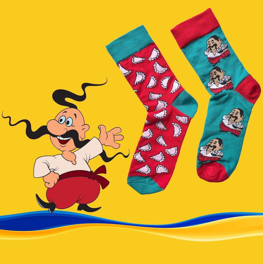2 Pairs/4pcs of Ukraine Socks With Ukrainian Cossack and Dumplings ...