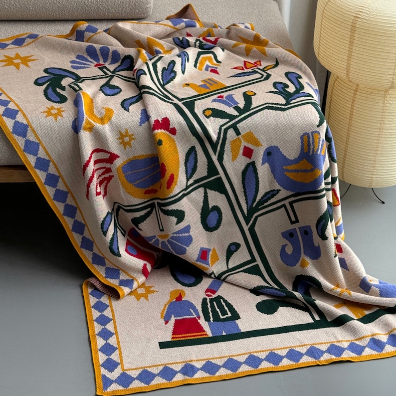 Ukrainian Christmas & Wedding Gift Blanket – Folk Art Tapestry Throw ...