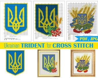 Tryzub Cross Stitch - Etsy