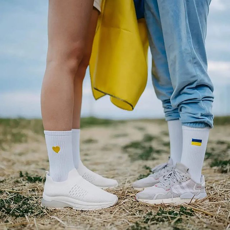 Ukrainian Blue Yellow Flag Embroidery Socks Made in Ukraine - Etsy