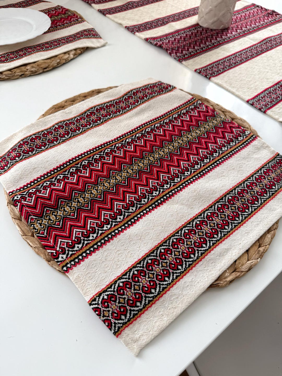 Ukrainian Embroidered Napkins Folk Art | Slavic Home Decor | Ethnic ...