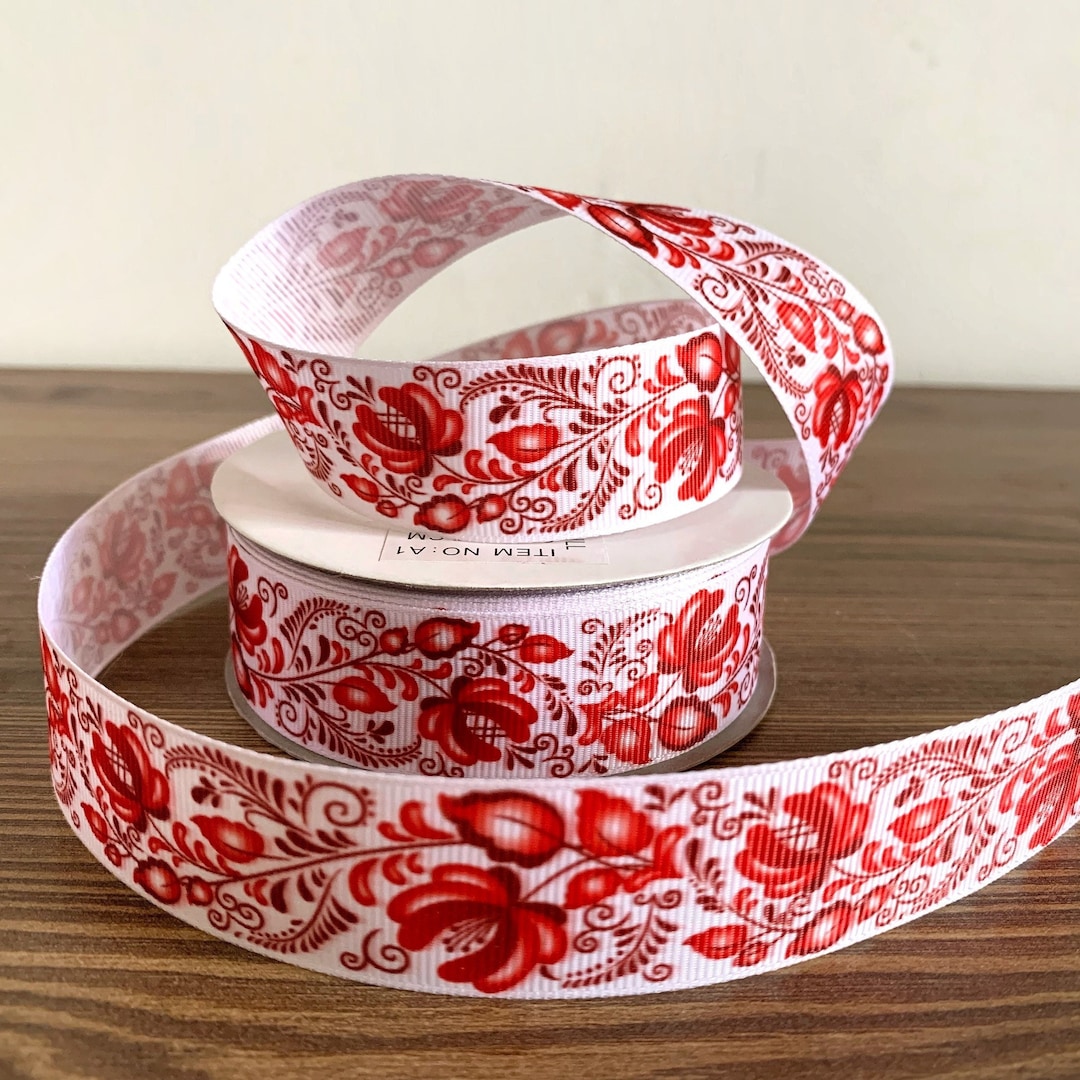 Ukrainian Slavic Ethnic Petrykivka Grosgrain Ribbon Trim | Ukrainian ...