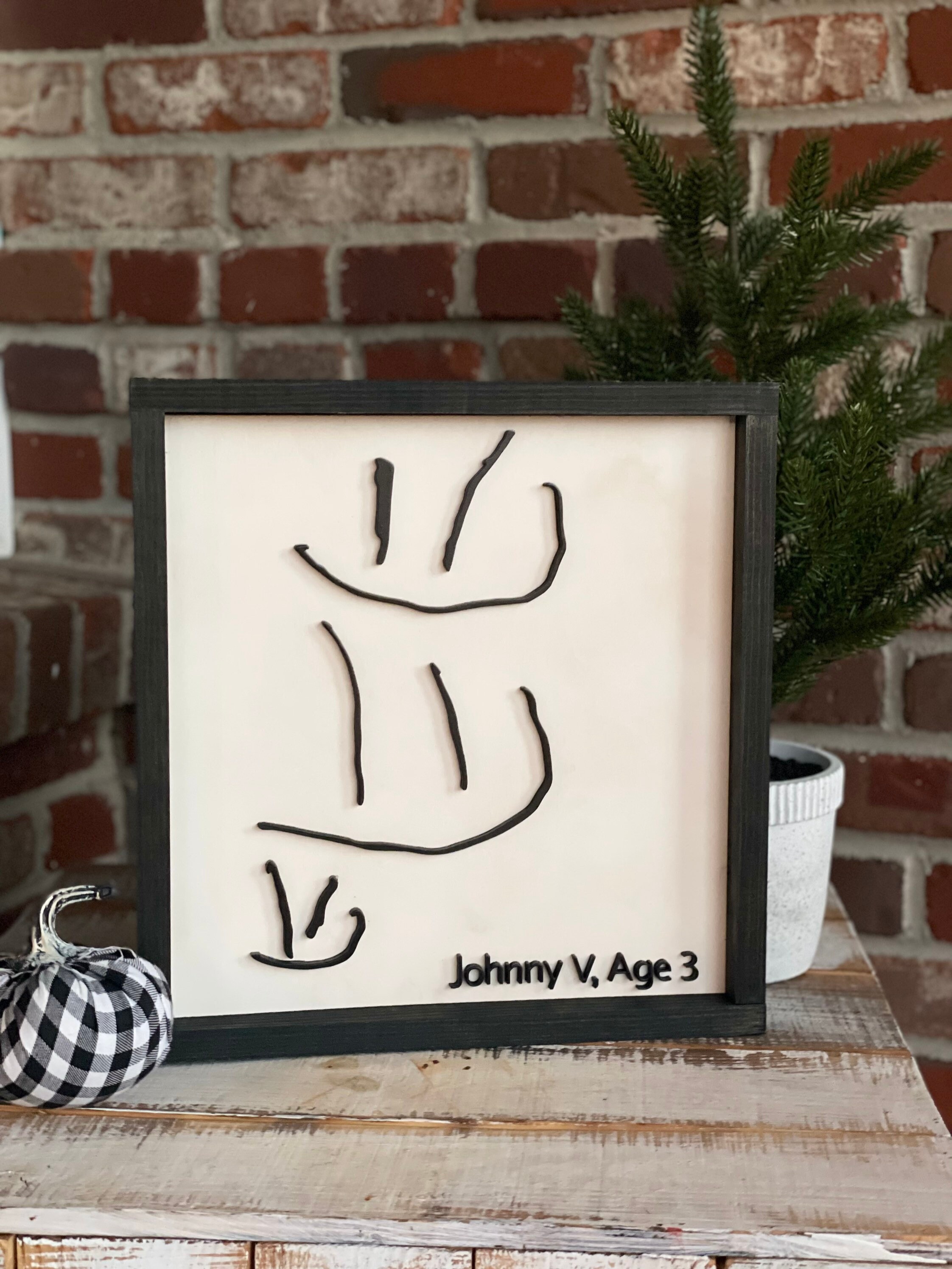 Custom 3D Wooden Kids Drawings Kids Artwork Sign - Etsy