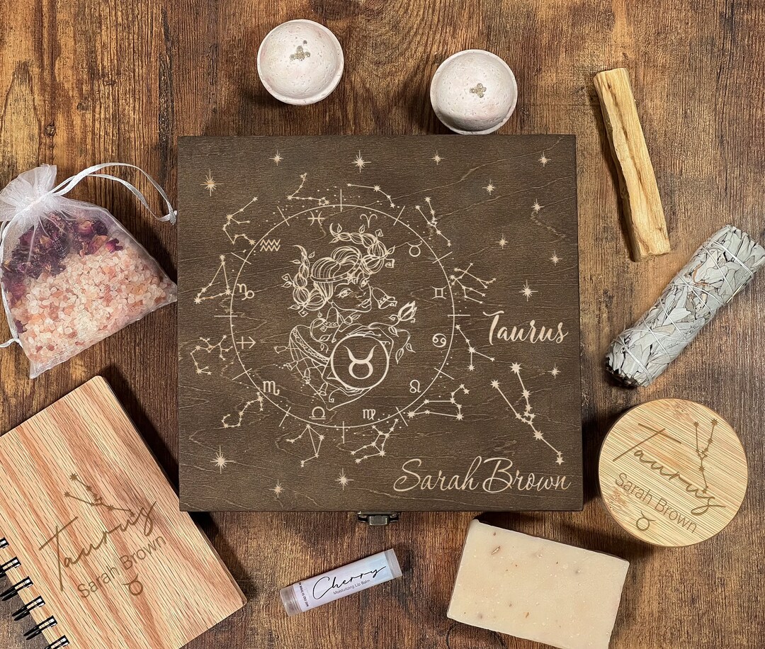 Taurus Zodiac Box: Personalized Wooden Keepsake With Luxurious - Etsy