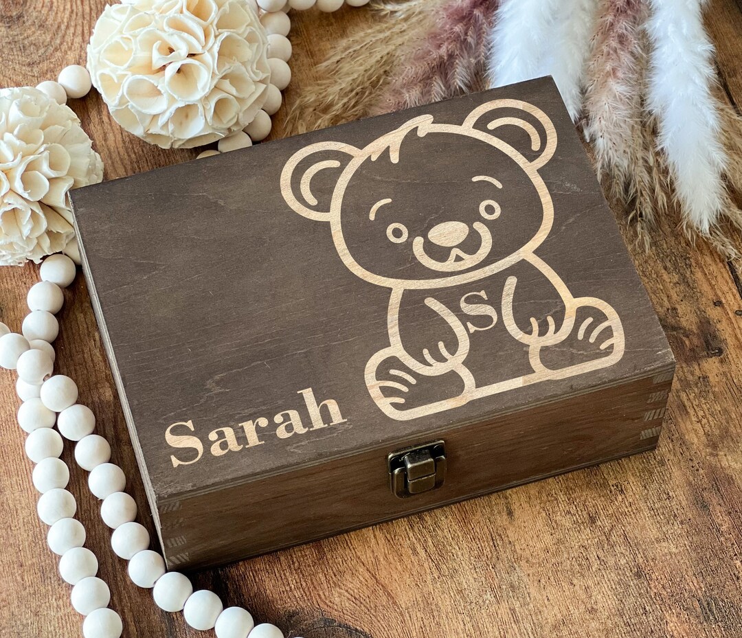 Initial Baby Box, Personalized Kids Box, Baby Gift, Initial Box, Memory ...